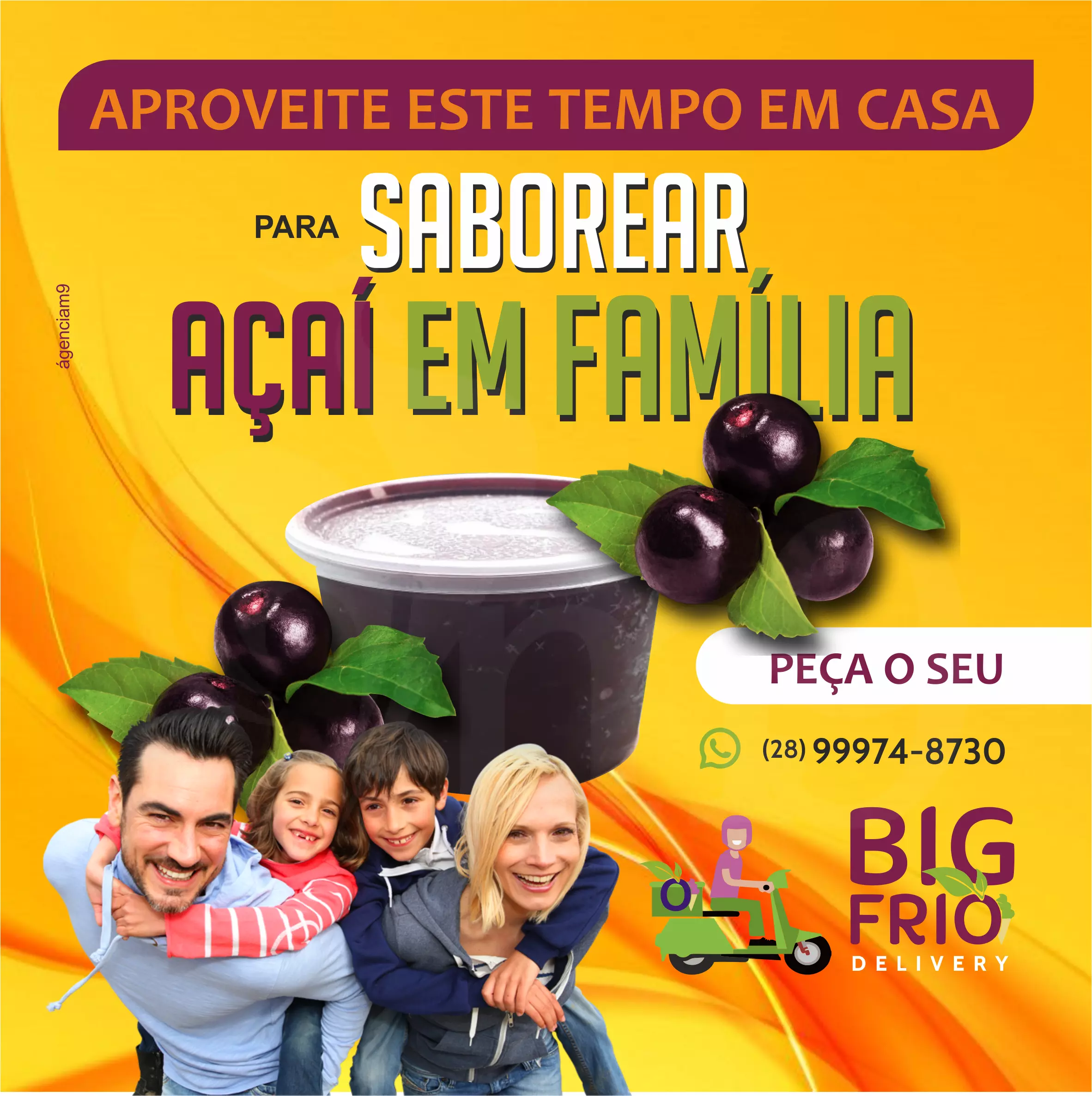 Propaganda combo de Potes de Açaí para Família Quarentena – Agencia M9