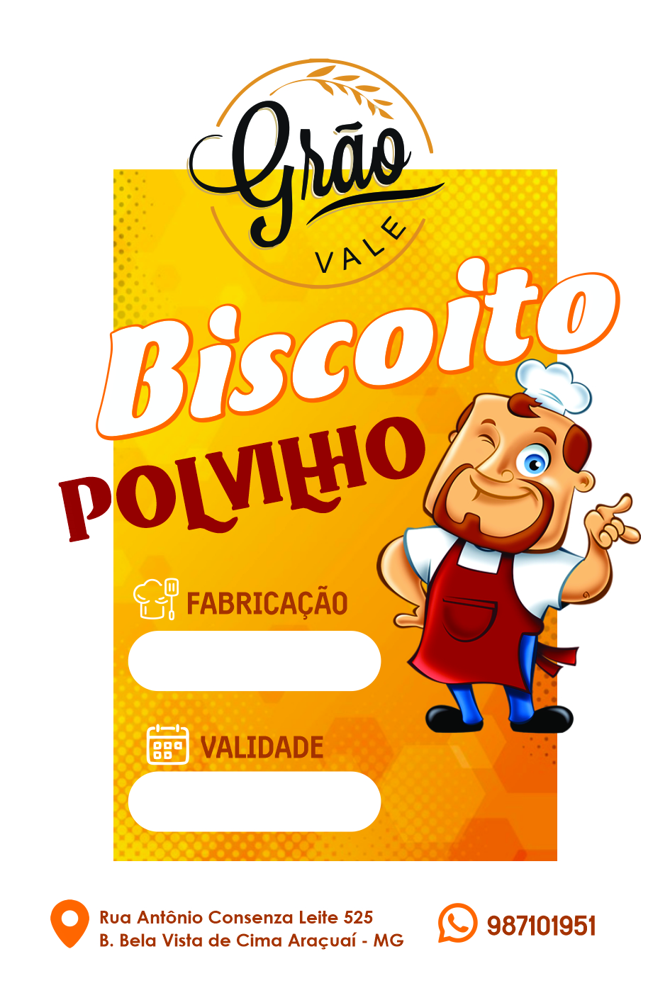 Rótulo Embalagem Biscoito Polvilho – Agencia M9